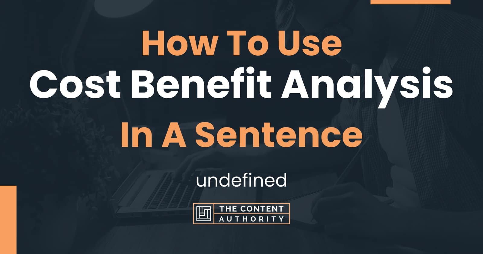How To Use Cost Benefit Analysis In A Sentence Undefined