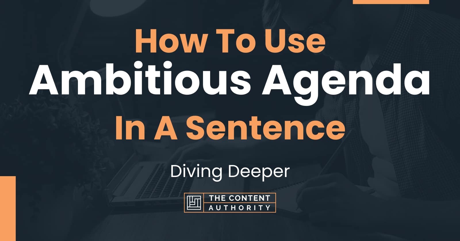 How To Use Ambitious Agenda In A Sentence Diving Deeper